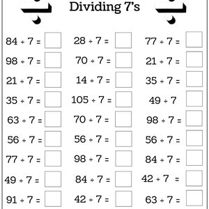 24 Printable Multiplication and Division Worksheets 1-12, Fill in the ...