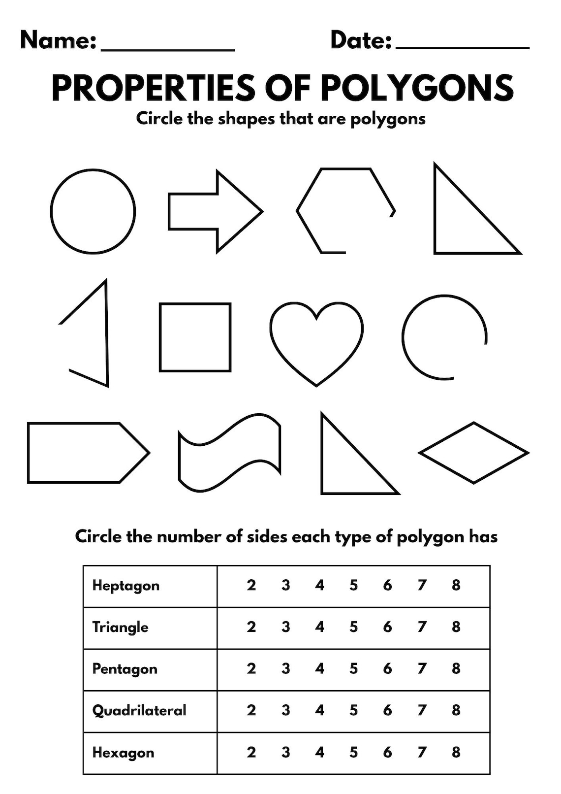 10 Printable Geometry Worksheets, Maths Worksheets on Shapes, Area ...