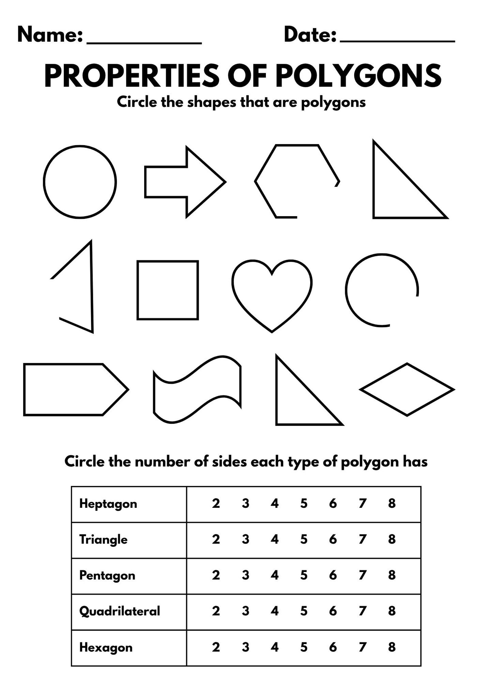 10 Printable Geometry Worksheets, Maths Worksheets on Shapes, Area ...