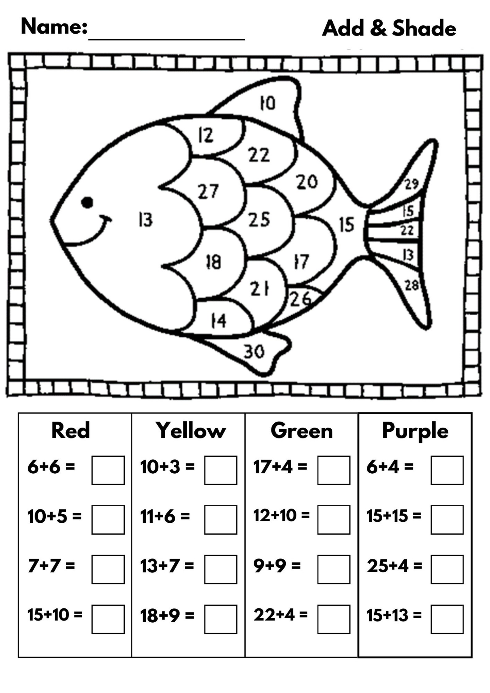 10 Printable Addition Worksheets – Fill in the Blanks Numbers 1–30 ...