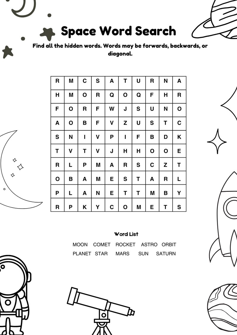 10 Printable Word Search Worksheets for Kids – Seasonal & Themed ...