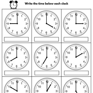 10 Printable Learning to Tell Time Worksheets. Kindergarten-1st Grade ...