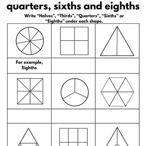10 Fraction Worksheets for Kids – Halves, Thirds & Quarters – Printable ...