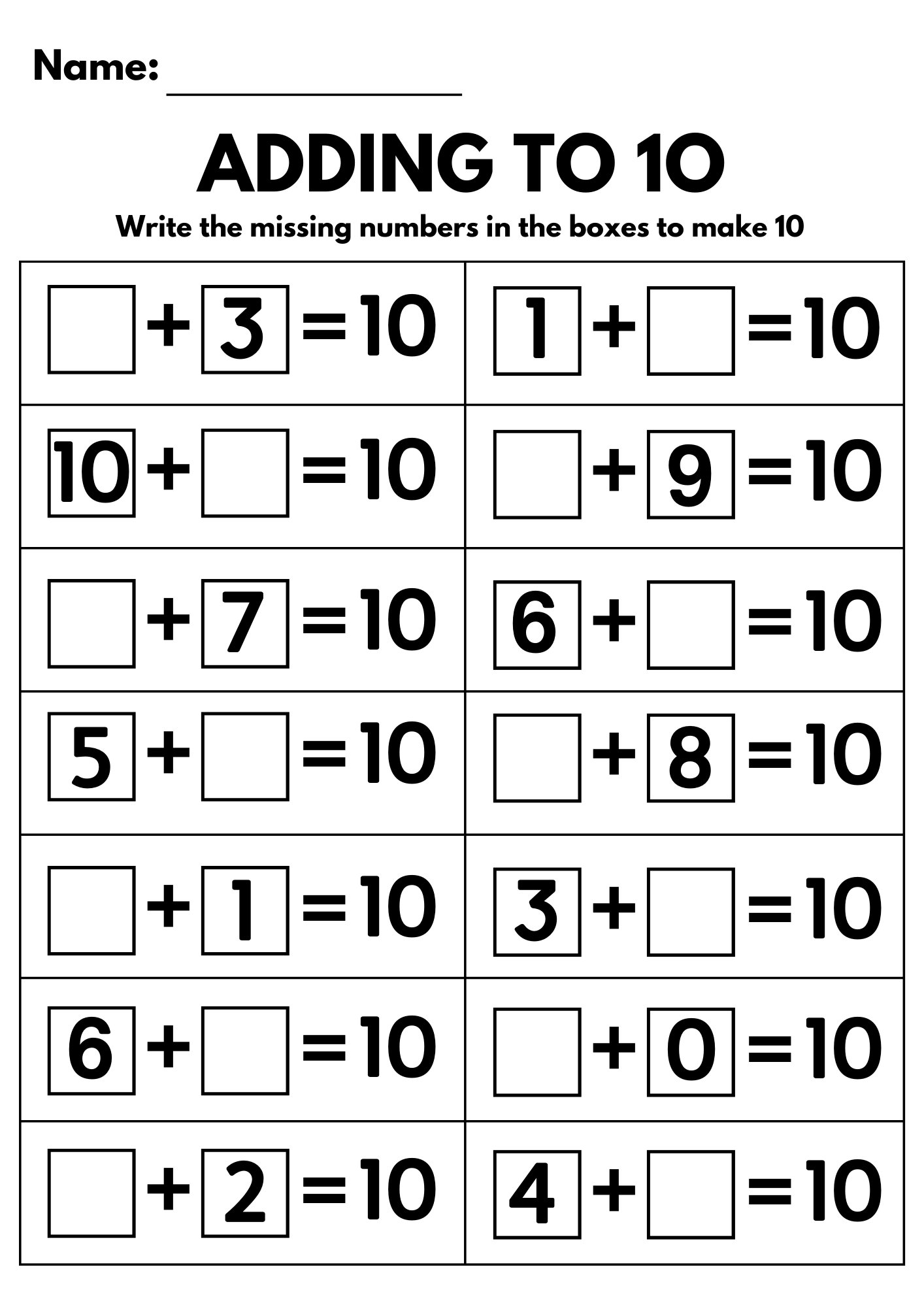 10 Printable Adding to 10 Worksheets, Addition Worksheets Printable ...