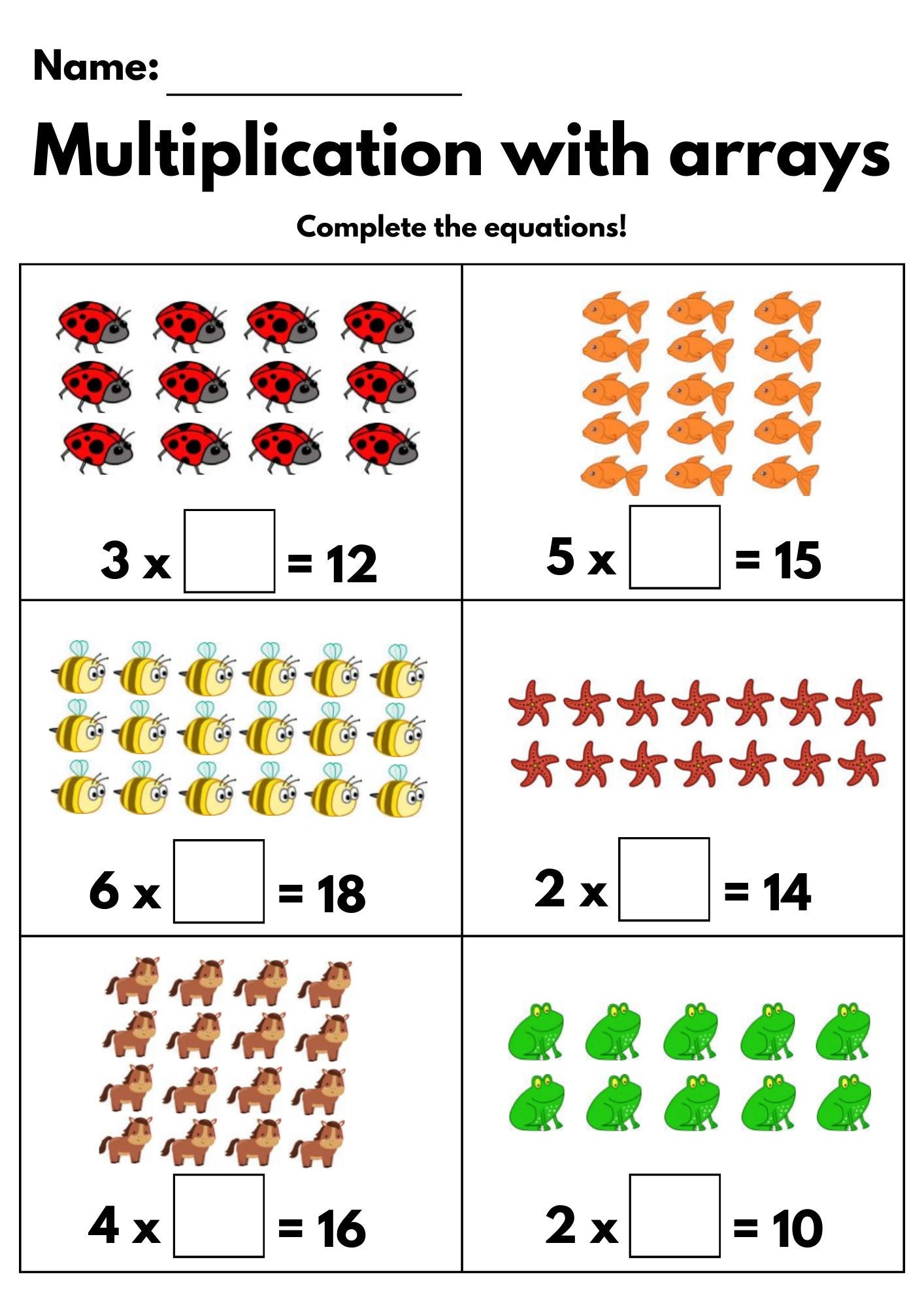 6 Multiplication Worksheets – Single Digit 1–12 – Fill in the Blanks ...