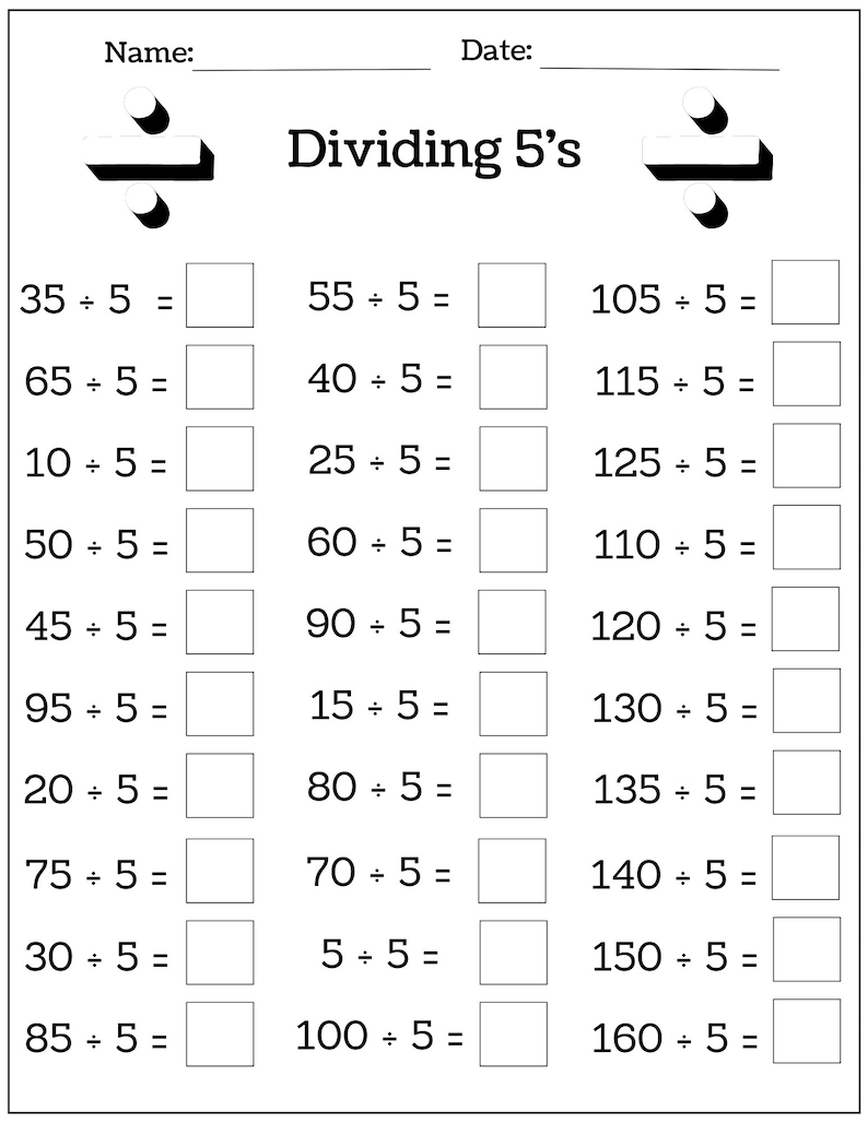 24 Printable Multiplication and Division Worksheets (1-12), Fill in the Blanks - With Answer ...