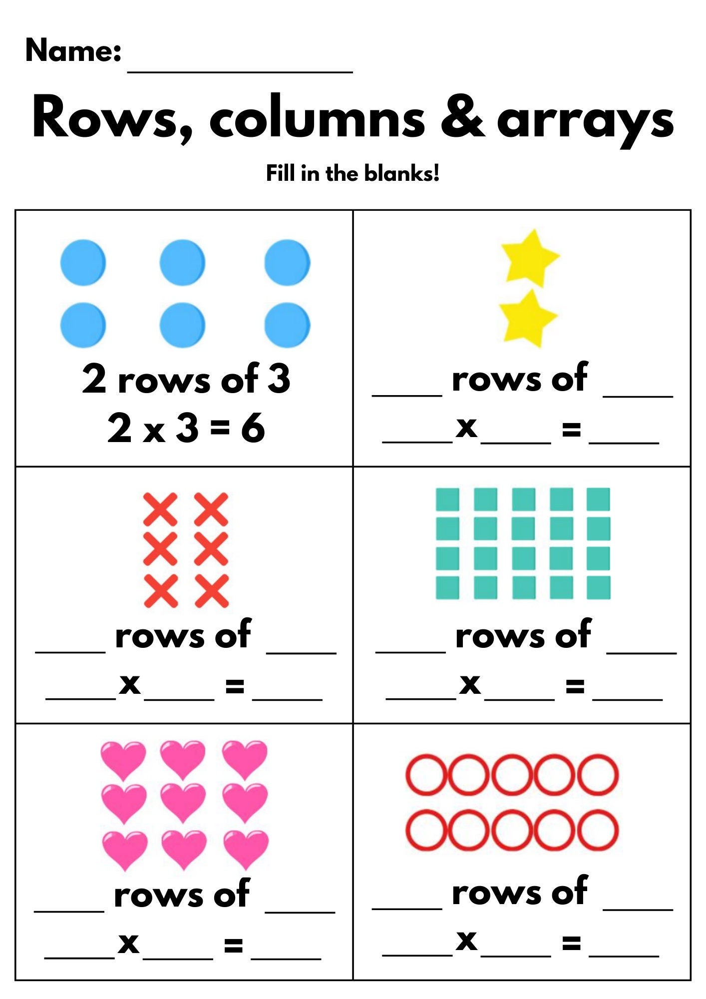 Hojas De Trabajo De Multiplicación Con Gráficos En Blanco