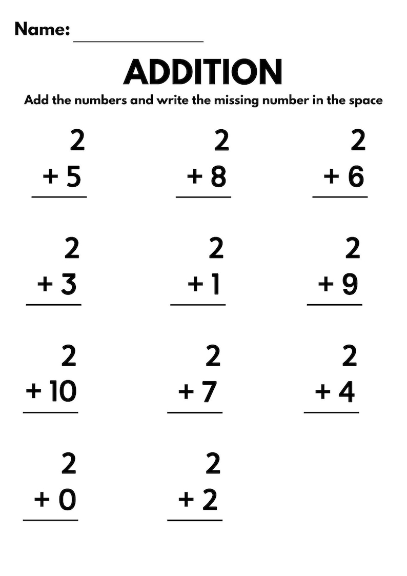 20 Printable Additition Fill in the Blanks Worksheets numbers 1-15 for ...