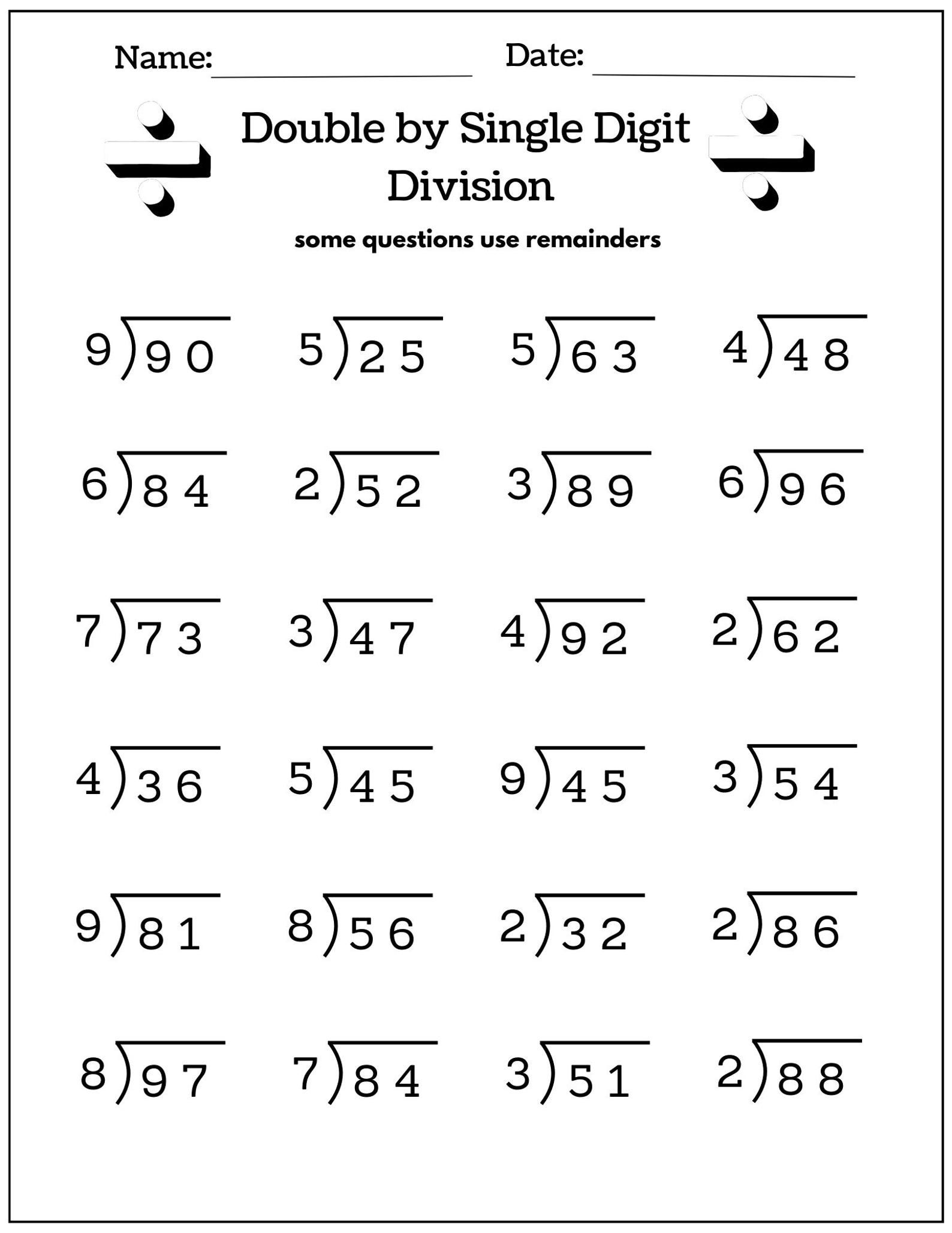 15 Printable Multiplication & Division Worksheets, Fill in the Blanks ...