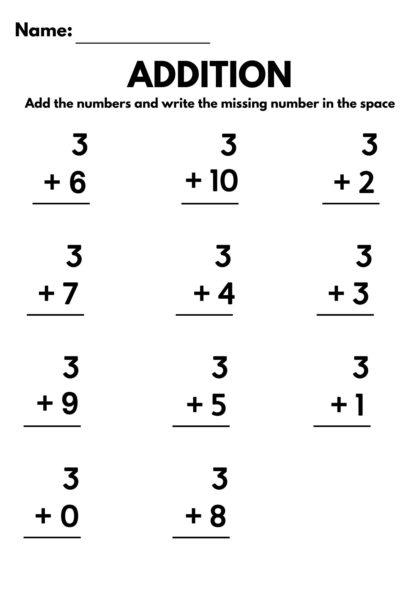 20 Printable Additition Fill in the Blanks Worksheets numbers 1-15 for ...