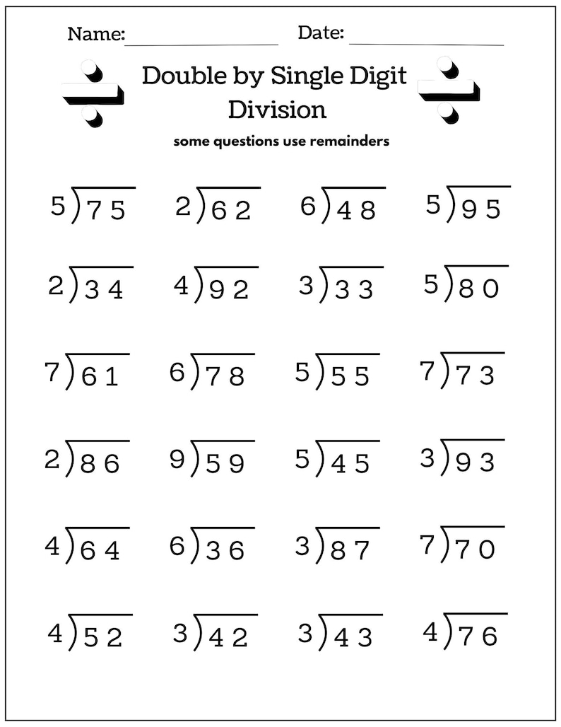 15 Printable Multiplication & Division Worksheets, Fill in the Blanks ...