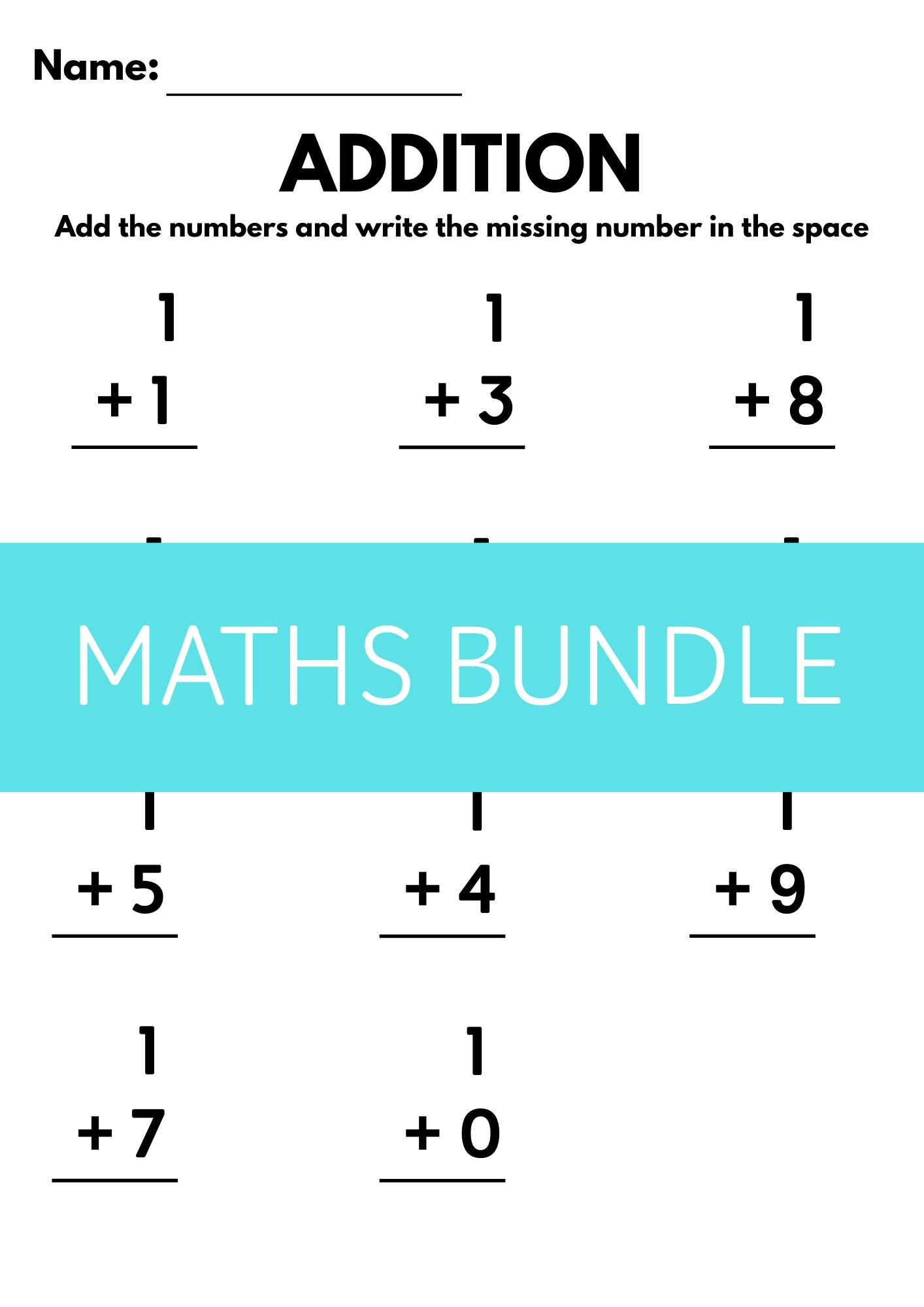 100+ Addition and Subtraction Worksheets Bundle, 1st Grade Math, 2nd ...