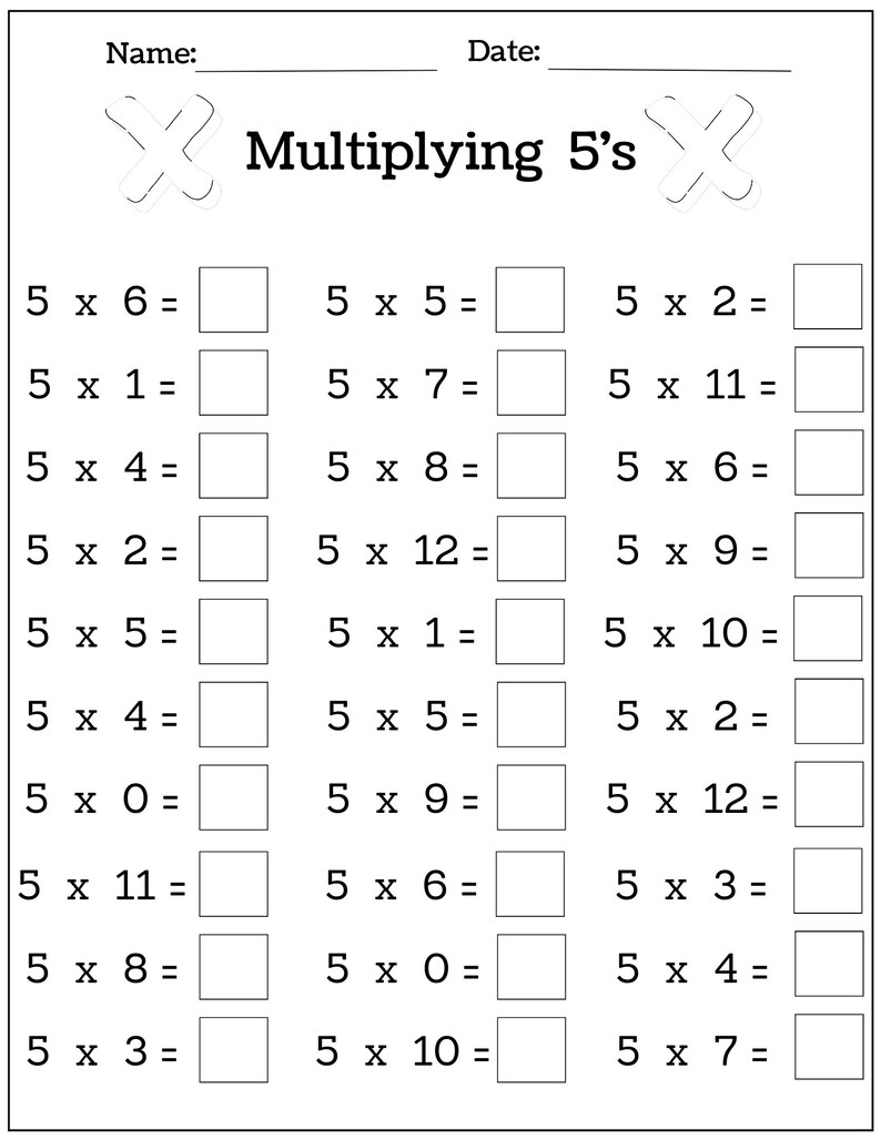 24 Printable Multiplication And Division Worksheets 1 12 Fill In The