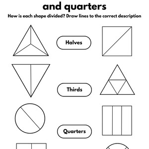 10 Fraction Worksheets for Kids – Halves, Thirds & Quarters – Printable ...