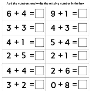 10 Single Digit Addition Worksheets – Numbers 1–9 – Printable Math ...