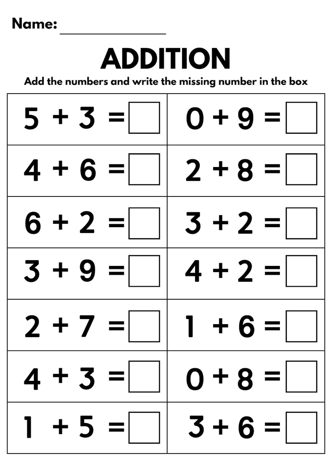 10 Printable Additition Fill in the Blanks (Download Now) - Etsy