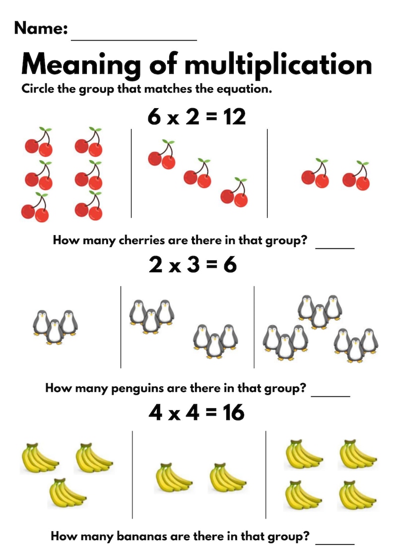 6 Fun Printable Multiplication Worksheets, Fill in the Blanks - Single ...