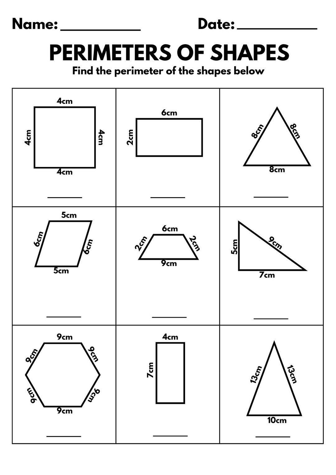 10 Printable Geometry Worksheets, Maths Worksheets on Shapes, Area ...