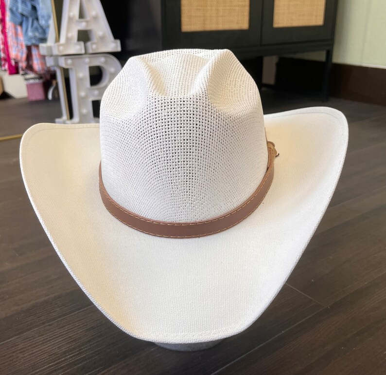 Hard White Straw Cowboy Hat - Etsy