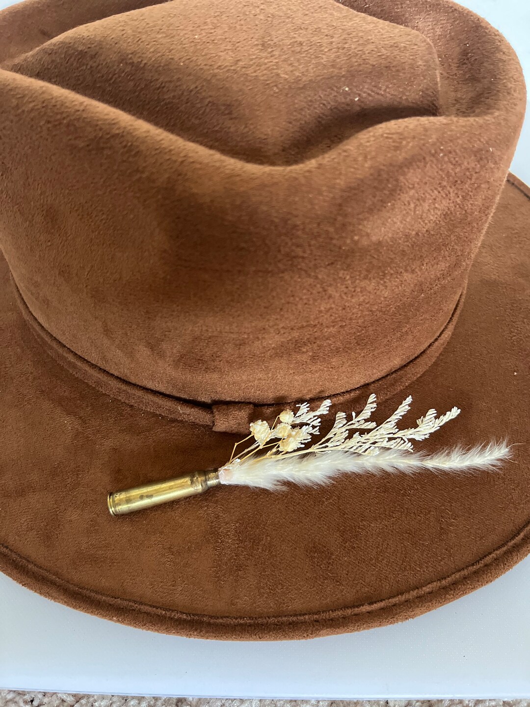 Bullet Shell Casing With Dried Flowers and Feathers for HAT BAND/ Hat Feather/ Dried Flowers ...