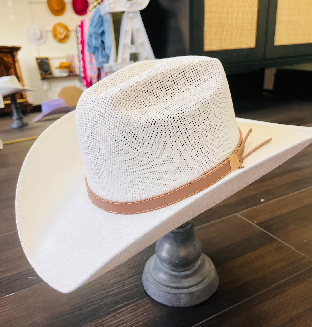 Hard White Straw Cowboy Hat - Etsy