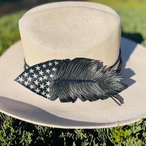 Back the Blue/ Leather Feather/ Hat Feather / Cowboy / Turkey Feather ...
