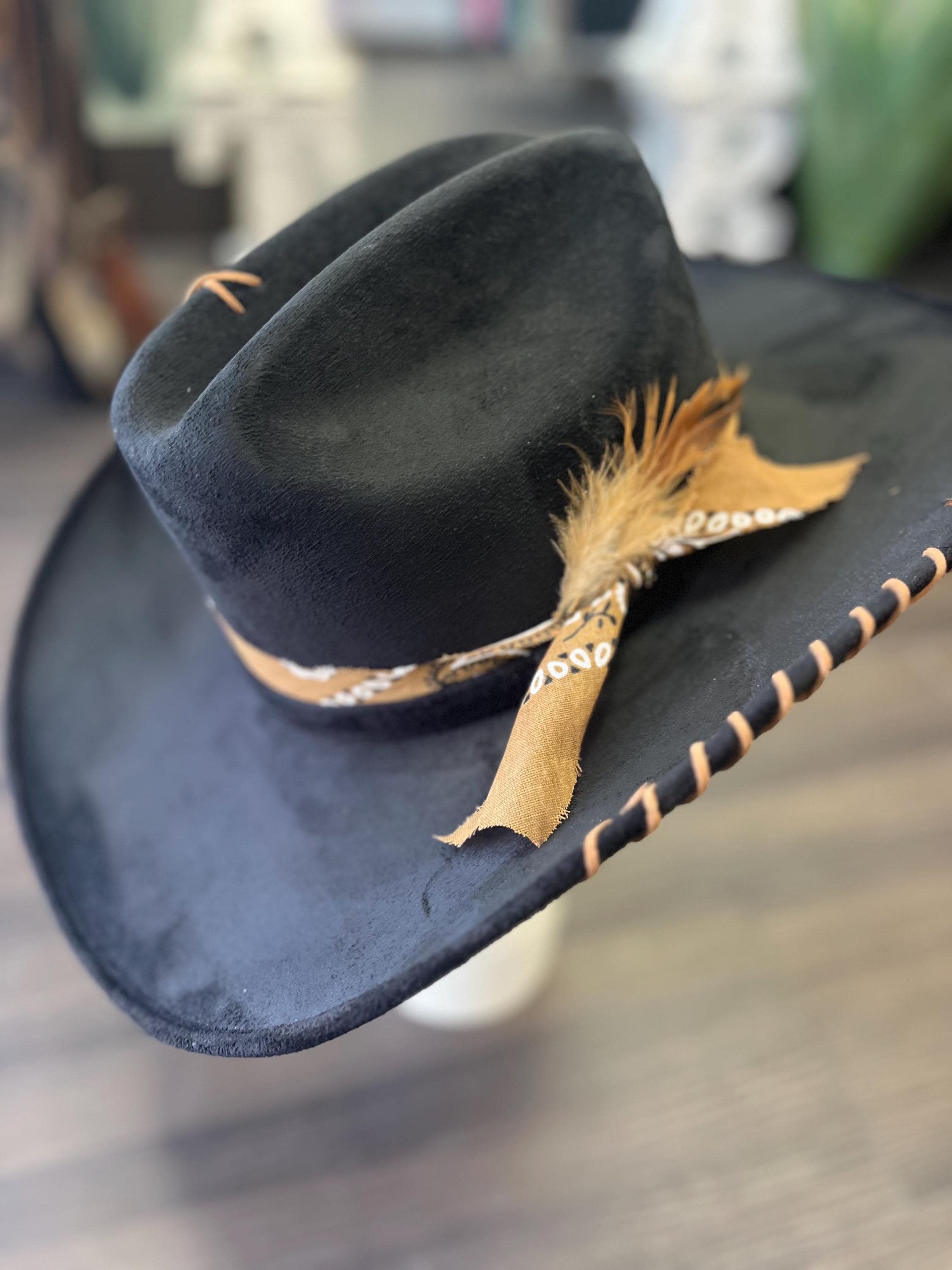 BLACK Cowboy Hat; Unisex, CUSTOM Wrap Stitching, Made in USA - Etsy