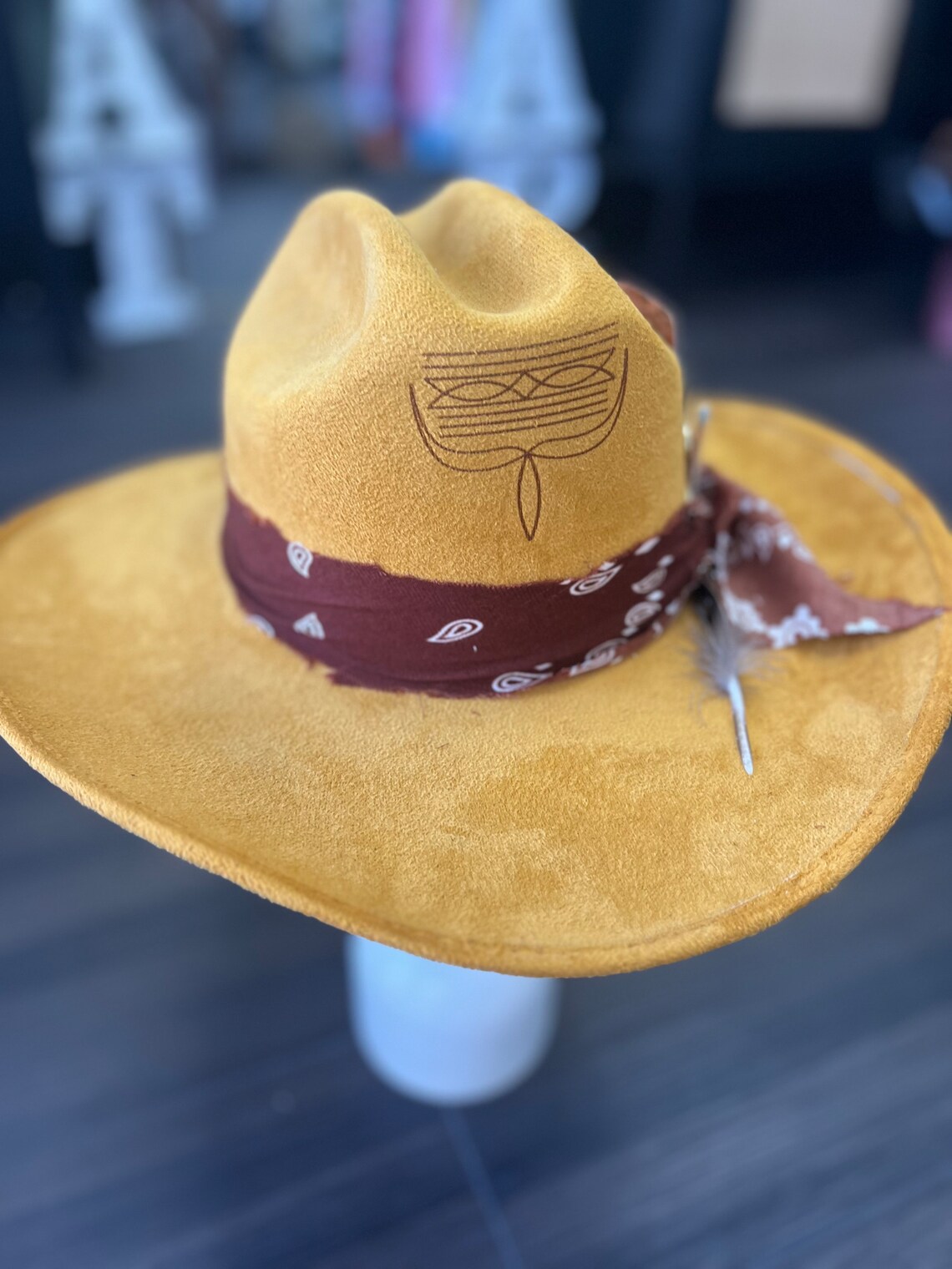 Yellowstone Style Cowboy Hat With Custom Boot Stitch - Etsy