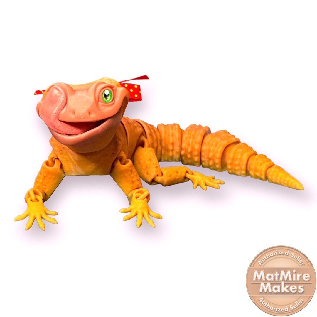 Gecko Eyelicker. Articulated. 3D Printed. Desk Pet. Sensory Toy. ADHD ...