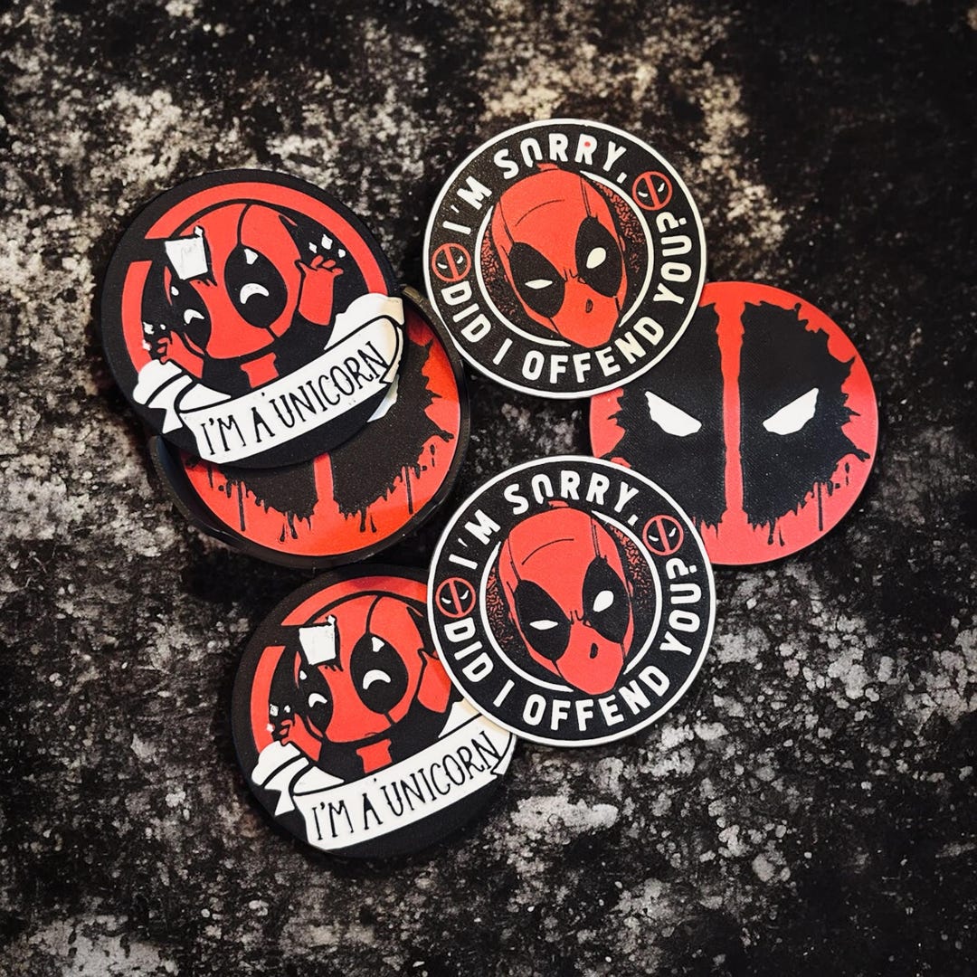 Deadpool Coffee Table Coasters. Pack of 6 With Coaster Holder - Etsy