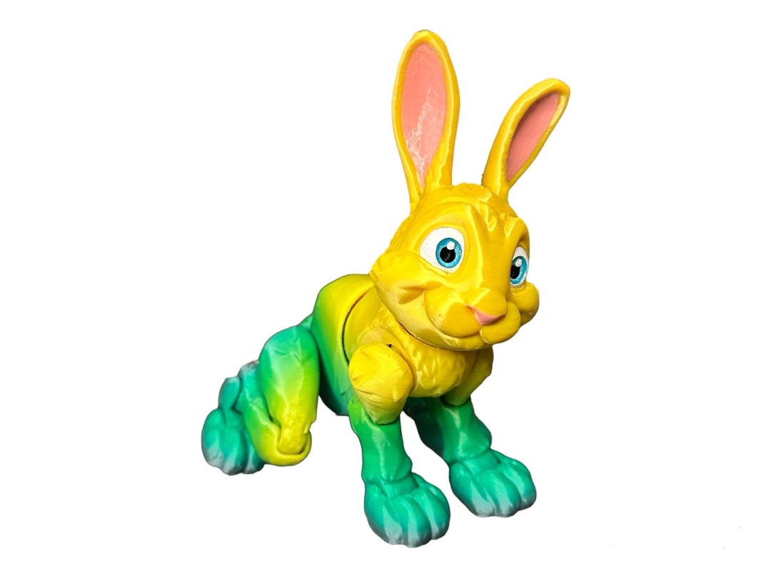 XL Bunny "easter". 3D Printed. Articulated. Sensory Toy. ADHD. Fidget ...