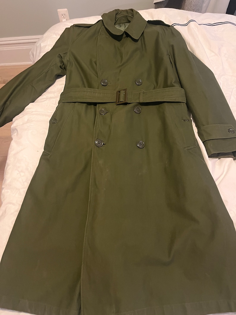 US ARMY Green Military Trench Coat W Wool Liner Size Medium Regular - Etsy