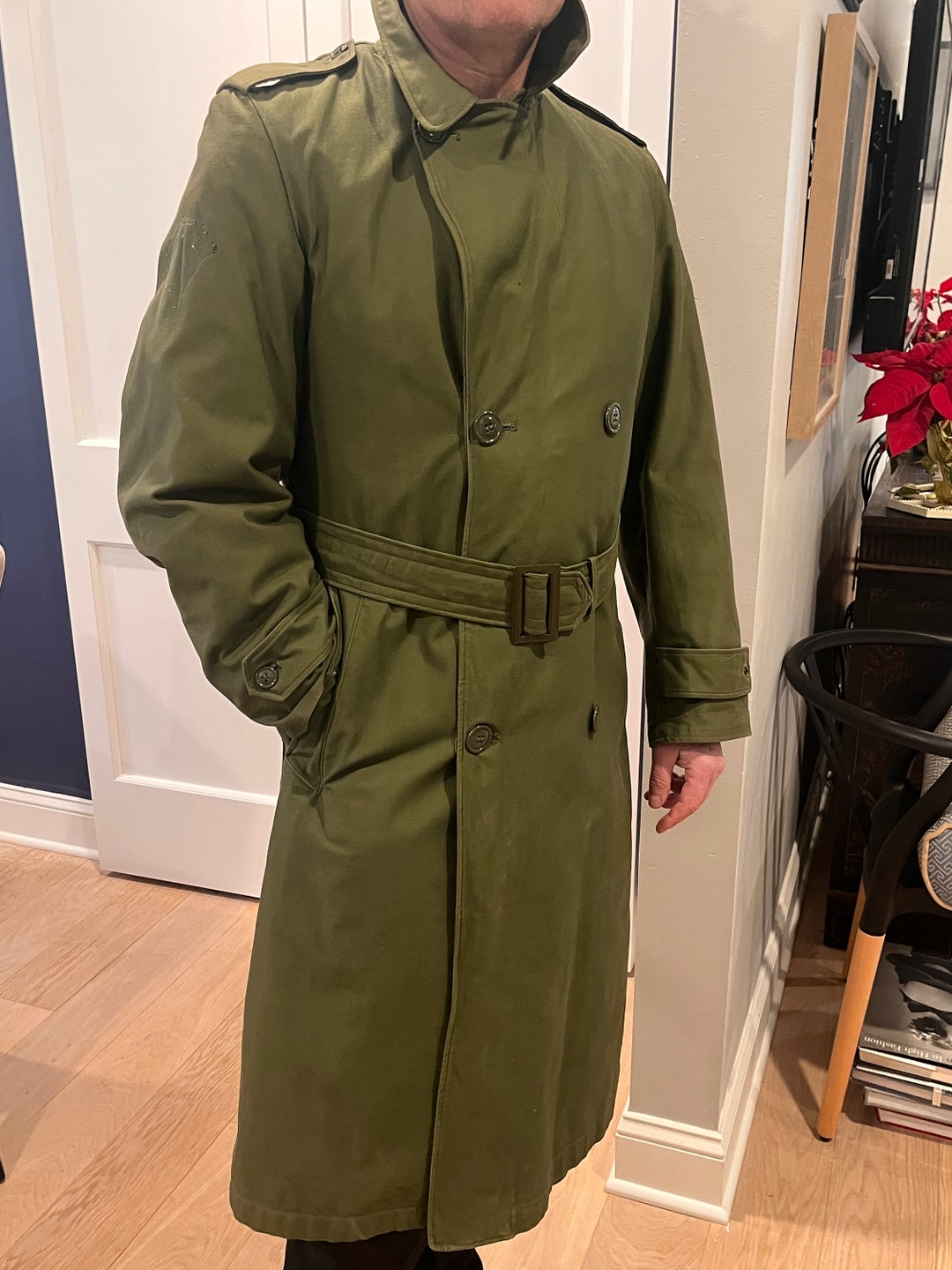 US ARMY Green Military Trench Coat W Wool Liner Size Medium Regular - Etsy