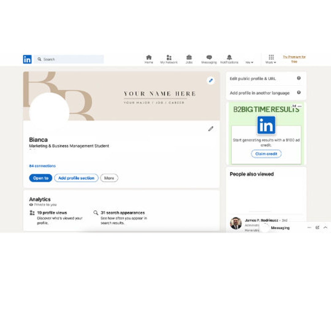 Custom Linkedin Banner - Personal Professional Branding Marketing - Etsy