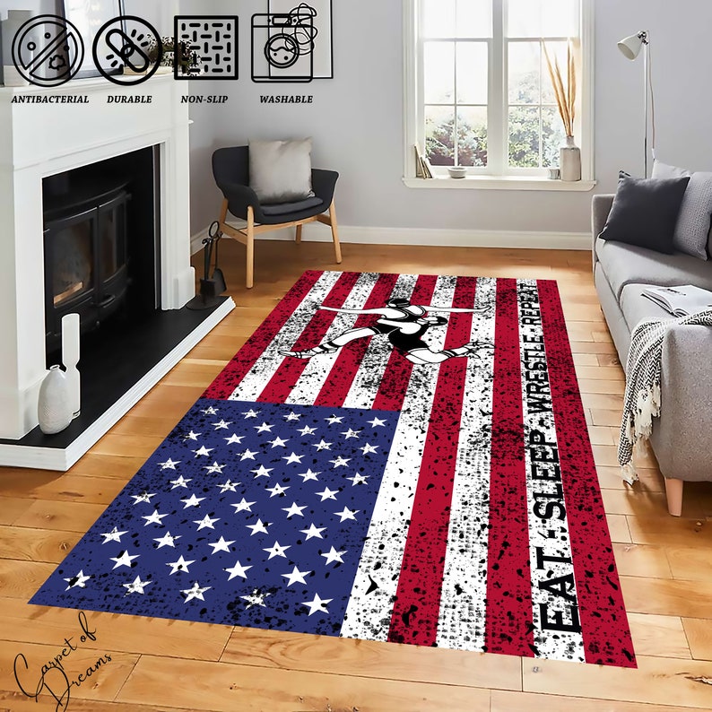 Wrestling Rug Trendy Rug Wrestling Decor America Sports - Etsy