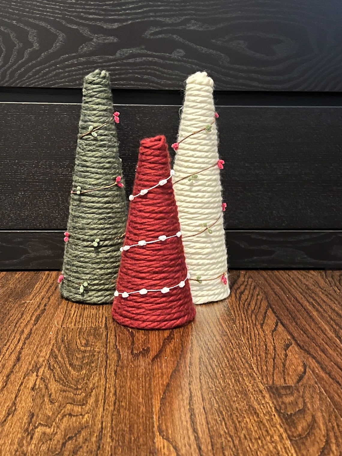 Set of 3 Decorative Yarn Trees - Etsy