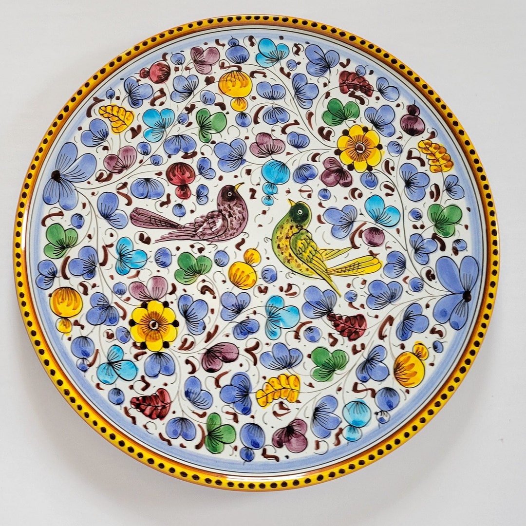 Cake Plate Italian Handpainted Arabesco Majolica FIMA - Etsy