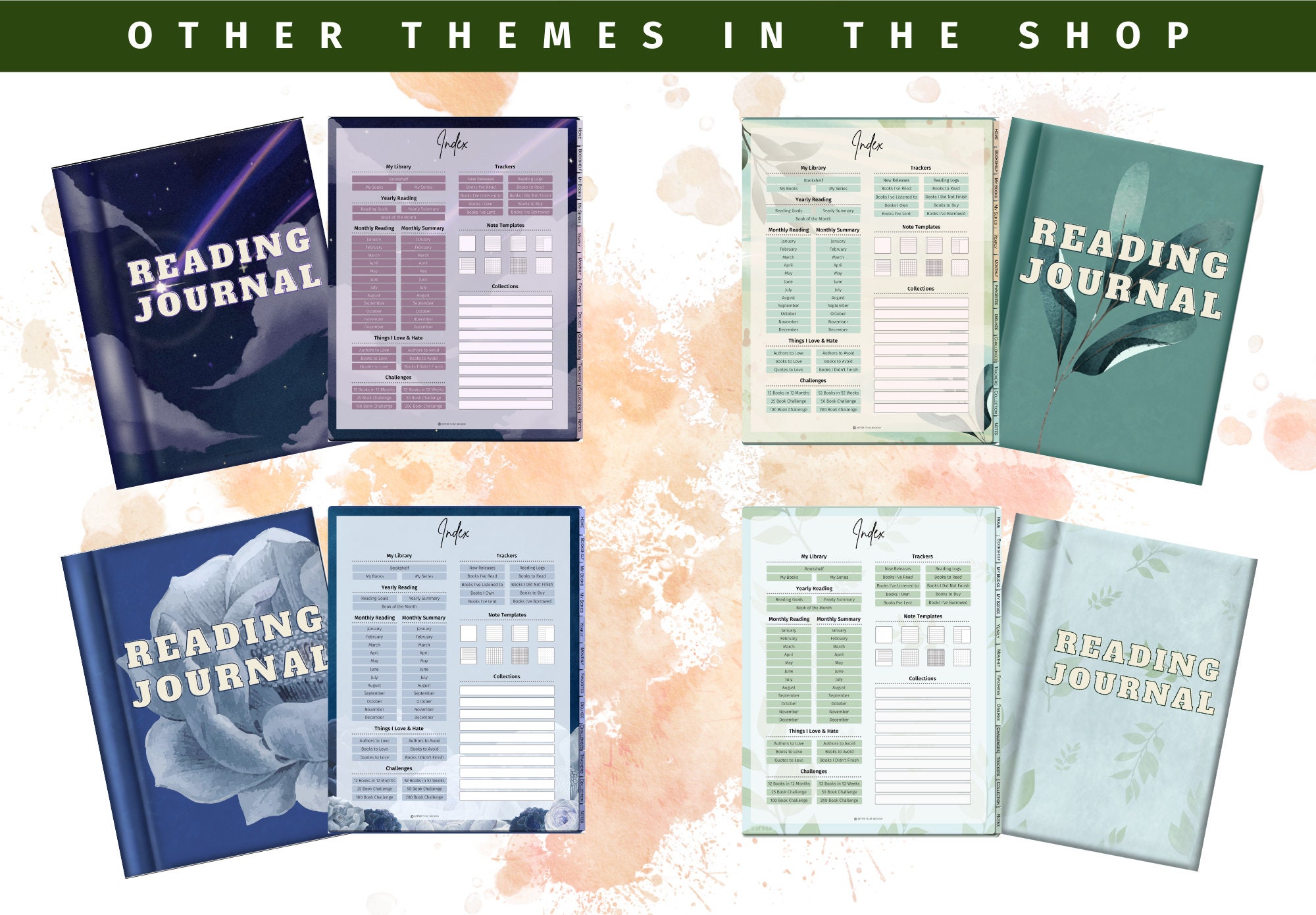 Garden Party Digital Reading Journal & Tracker, Reading Journal ...