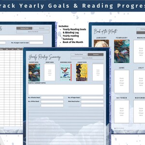Blue Rose Digital Reading Journal & Tracker | Goodnotes Compatible ...