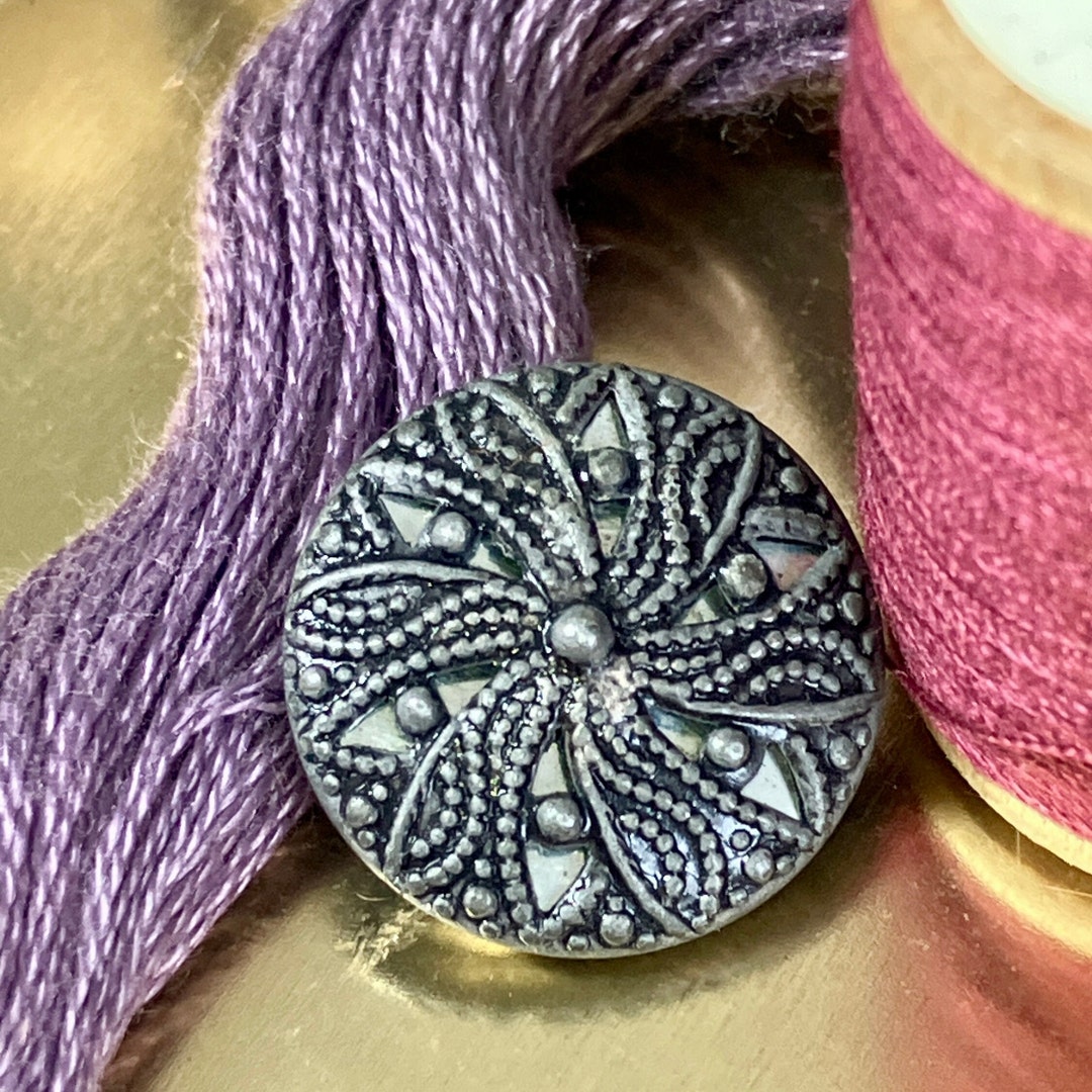 Vintage Pewter Button, Mirror Button, German Button - Etsy