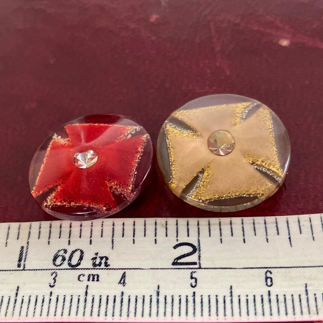 Cross Buttons, Vintage Buttons, Button Pair - Etsy