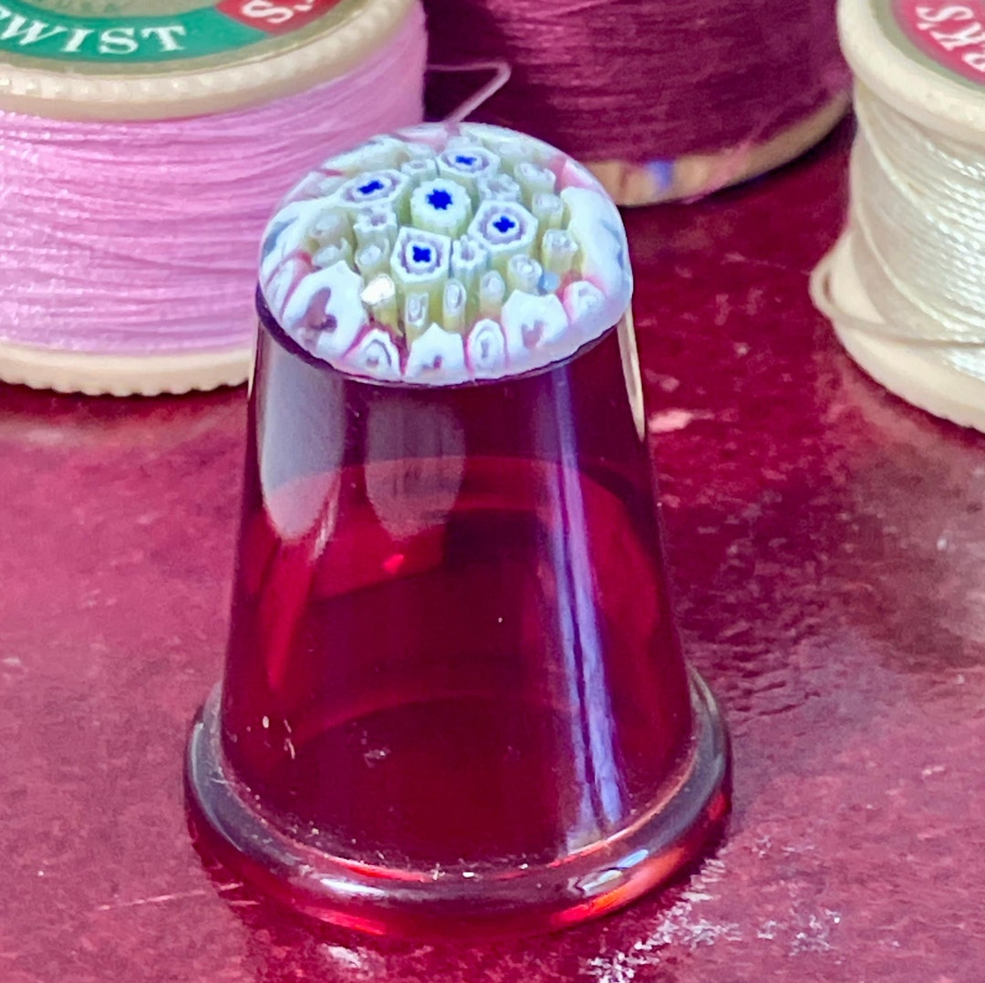 Vintage Caithness Thimble, Glass Murano Top Thimble, Mother’s Day Gift ...