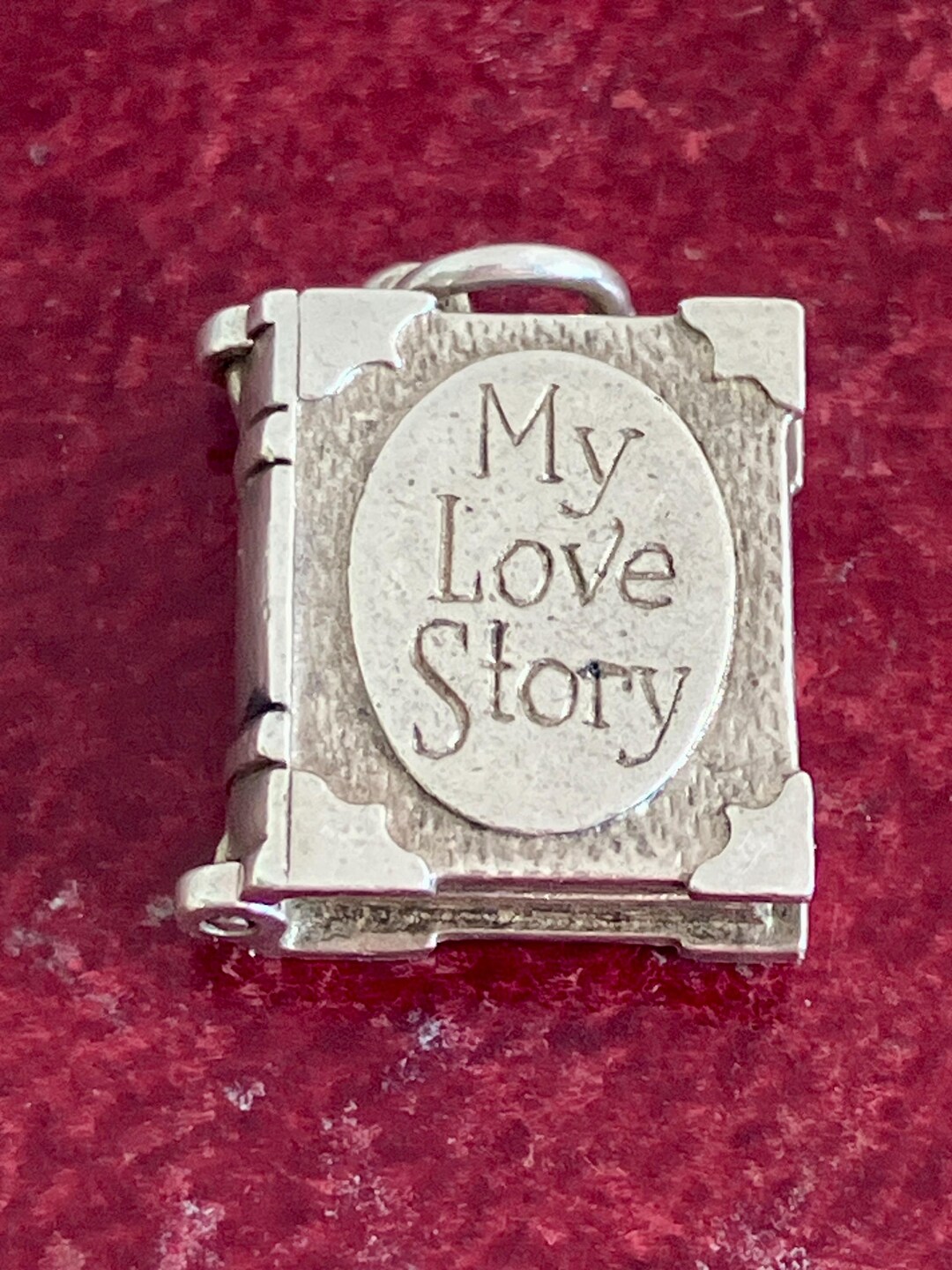 Vintage Sterling Silver Book Charm: 'my Love Story' Keepsake Pendant - Etsy