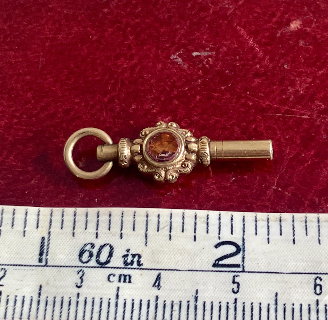 Elegant Victorian Pocket Watch Fob Key Winder, Exquisite Gold Charm ...