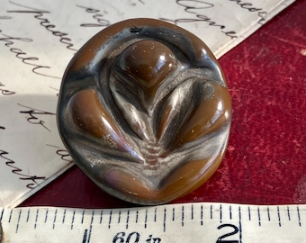 Vintage Orange and Gold Art Glass Orplid / Bimini Brooch Lucie Rie ...