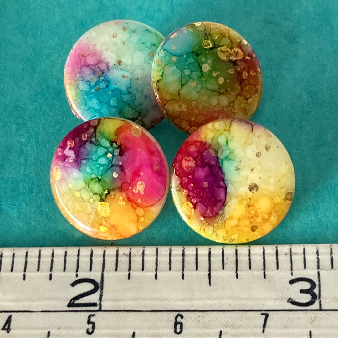 Four Funky Multicoloured Plastic Buttons - Etsy