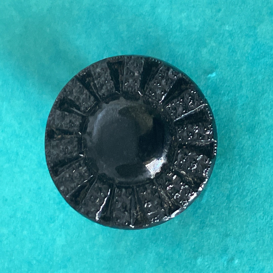Button Vintage Black Glass Button Victorian Mourning Button - Etsy