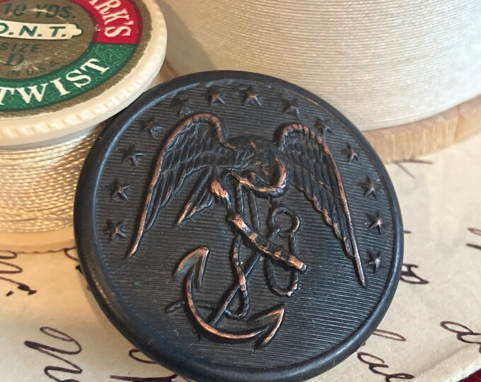 Antique WW1 Era Marine Coat Button, Post Civil War Navy Uniform Button ...