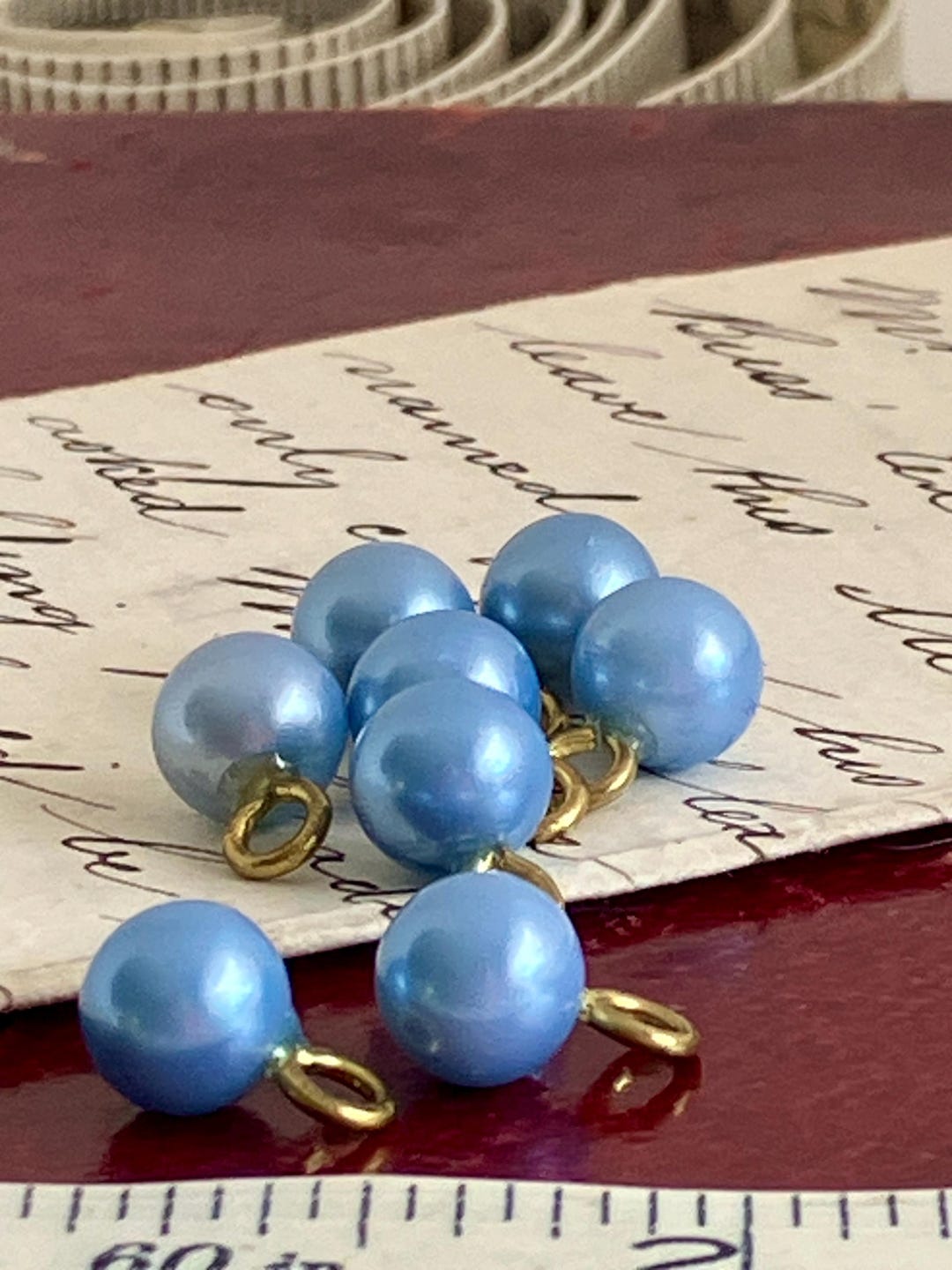 Vintage Blue Pearl Button Set, Wedding Dress Buttons, ‘something Blue’ Wedding Gift, Vintage ...