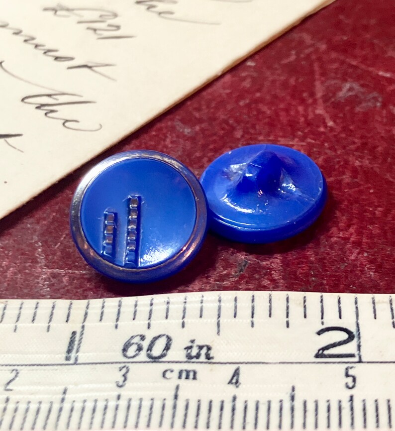 Vintage Blue Art Deco Buttons, Vintage Czech Glass Buttons, Art Deco ...